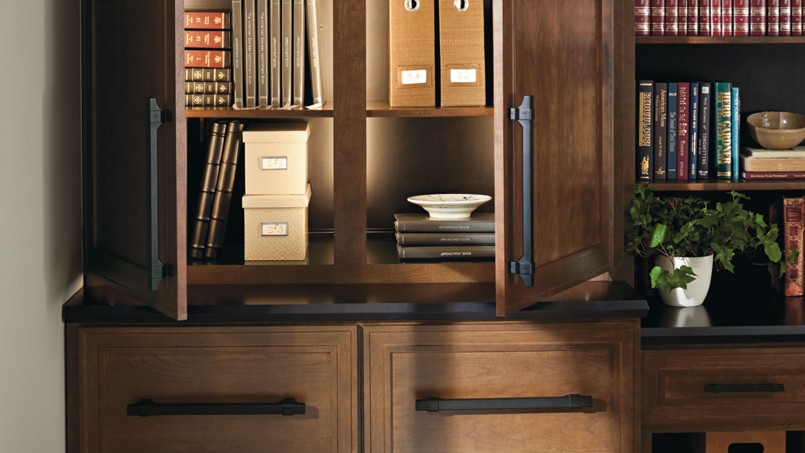 Cherry Office Cabinets - Omega Cabinetry