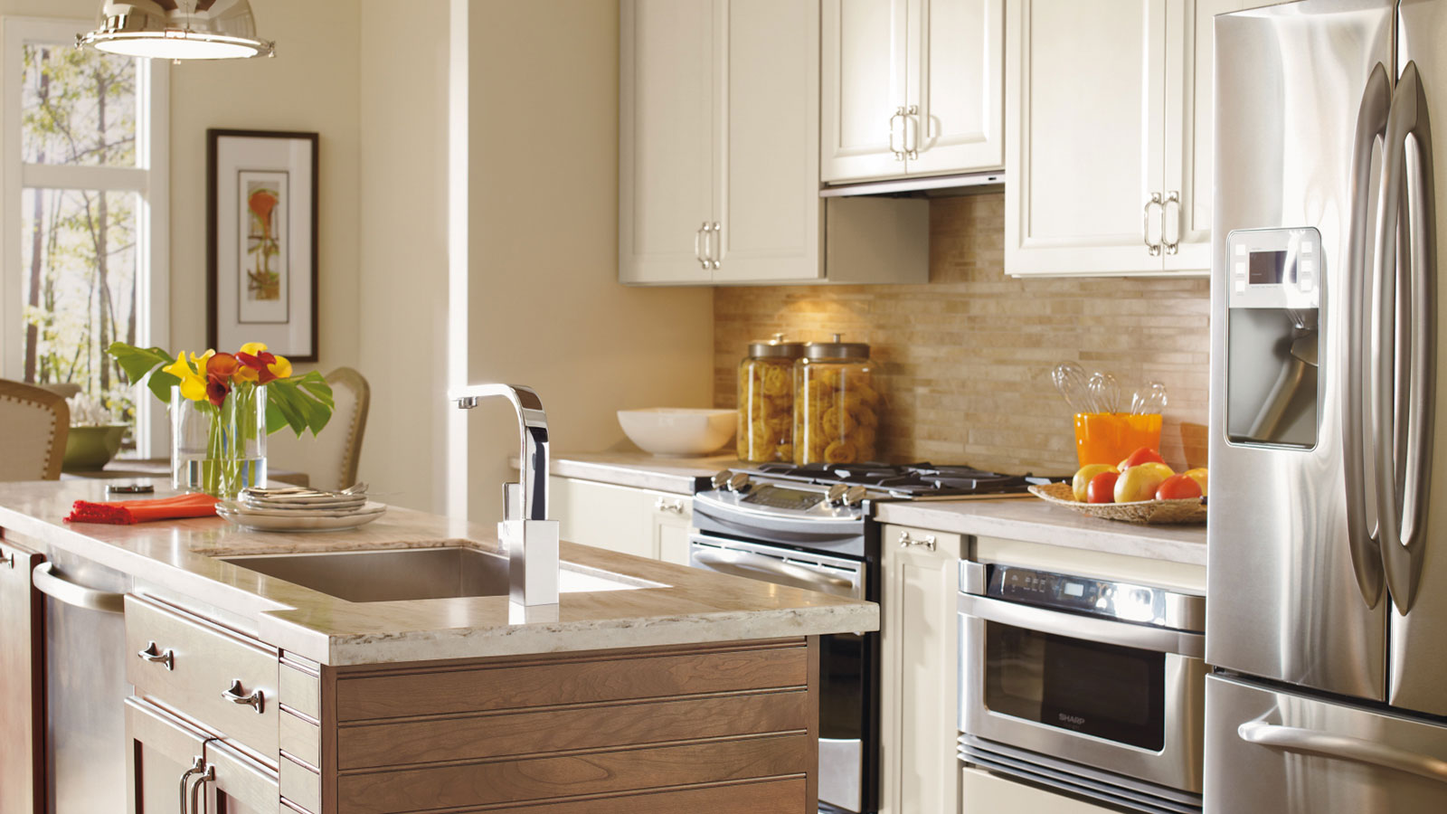 Painted Maple Cabinets in a Casual Kitchen - Omega