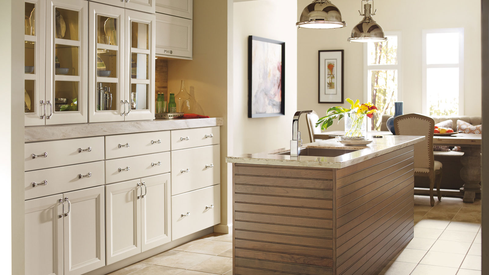 Painted Maple Cabinets in a Casual Kitchen - Omega