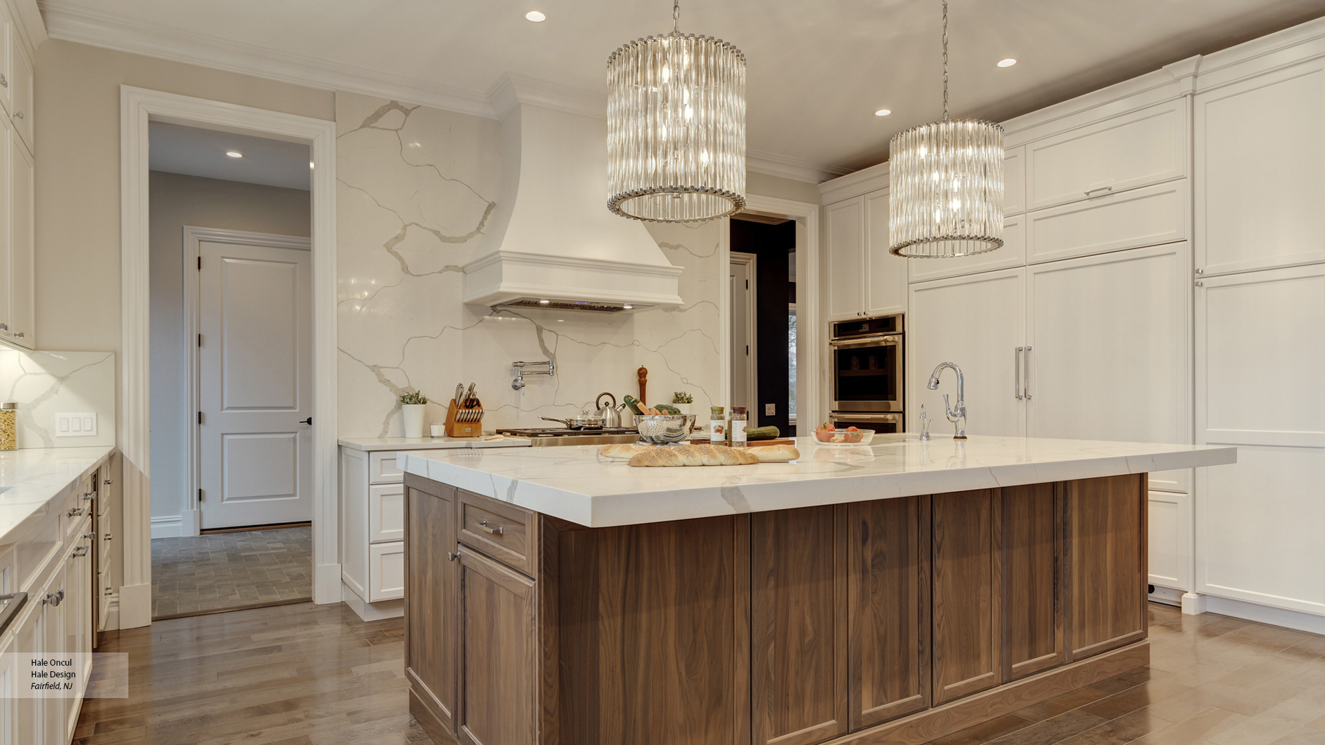 Casual White Maple and Walnut Kitchen Cabinets - Omega